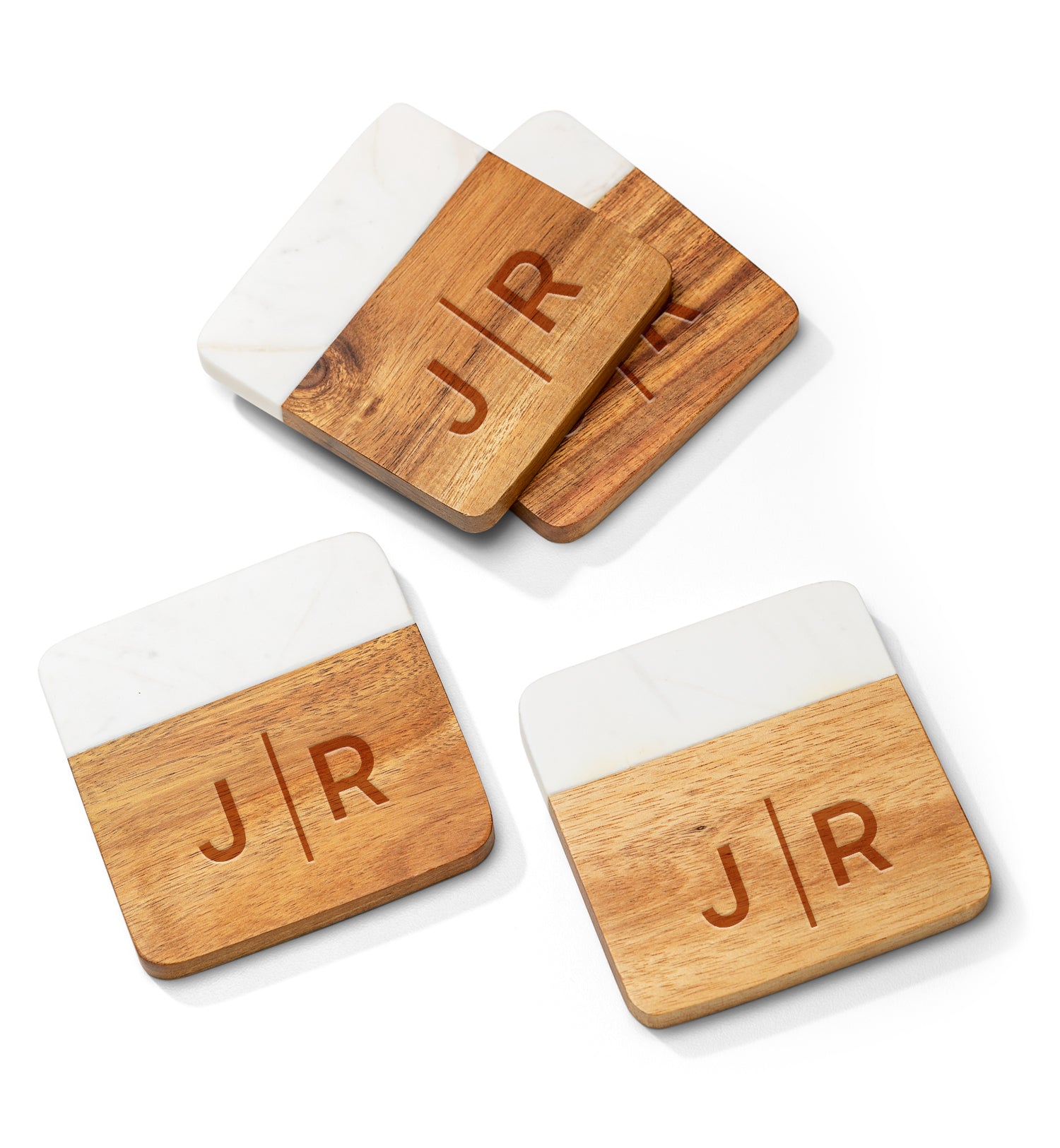Personalized Marble and Wood Coasters – GiftTree