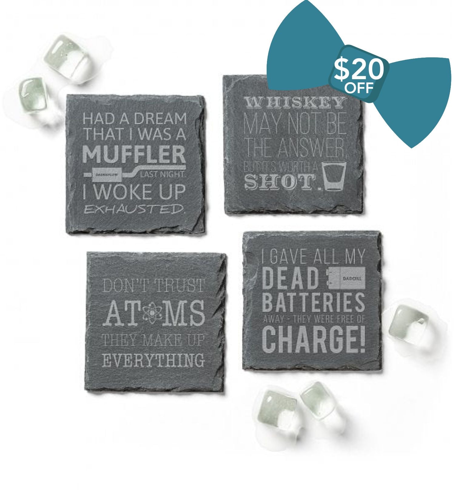 Dad Jokes Slate Coasters – GiftTree